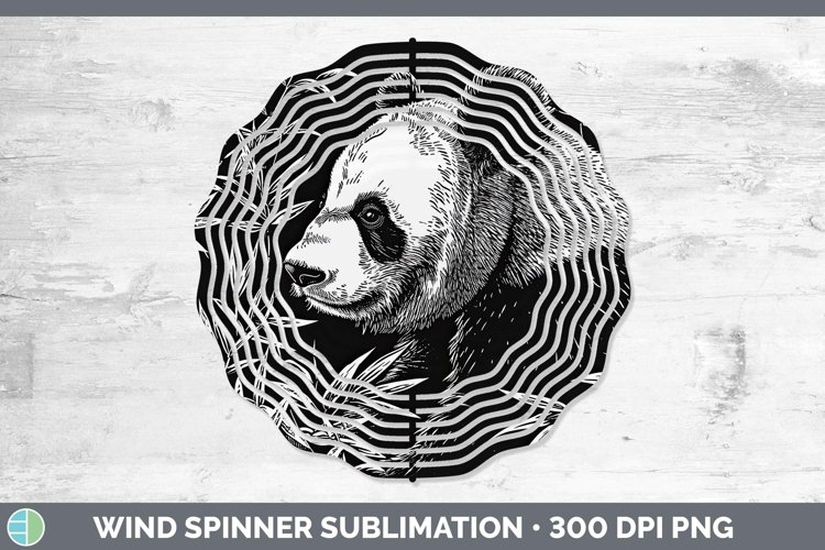 Linocut Panda Wind Spinner Sublimation Spinner Designs