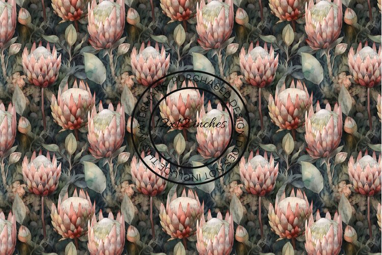 12 Exotic Protea Flowers Seamless Patterns / Backgrounds"
