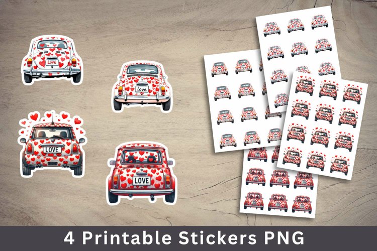 valentine png stickers - love car