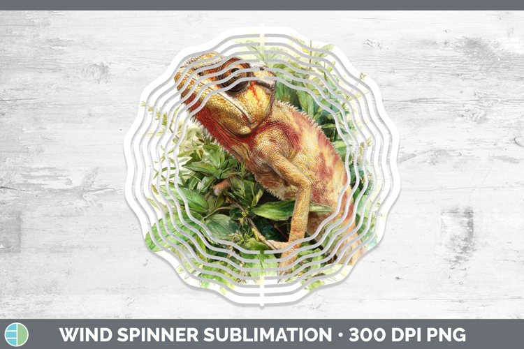 Chameleon Lizards Wind Spinner Sublimation Design
