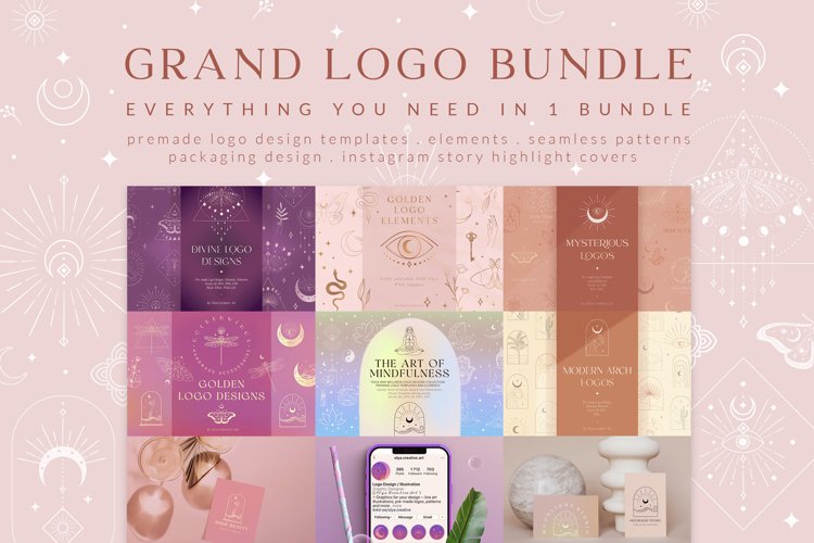 Logo & Branding Bundle Mystic Design. 1070 Graphic elements.