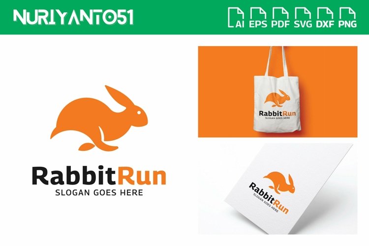Running Rabbit Logo Design