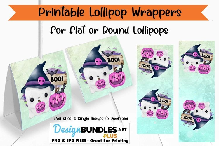 Halloween Ghost Printable Lollipop Holder | Sucker Wrapper