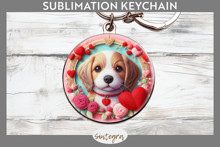 Love Dog v12 Round Keychain Sublimation