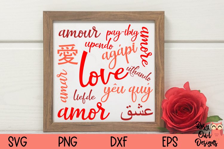 Love in many languages, Valentine SVG, Multi-language