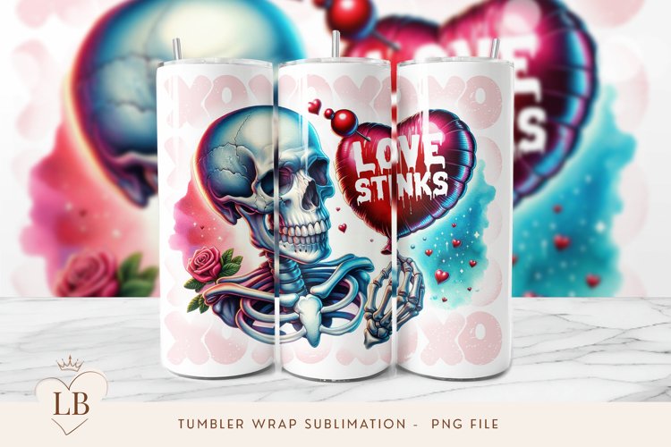 Love Stinks Anti Valentine Seamless 20oz Tumbler Wrap