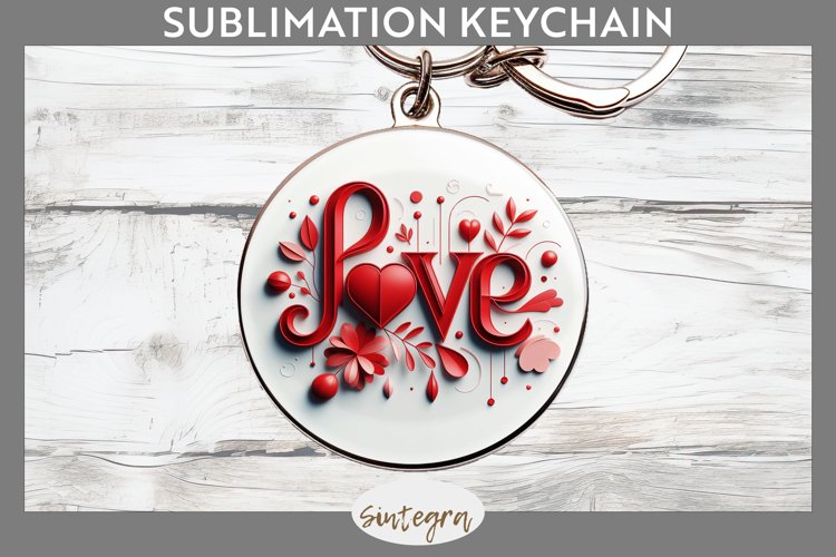 Love v2 Round Keychain Sublimation