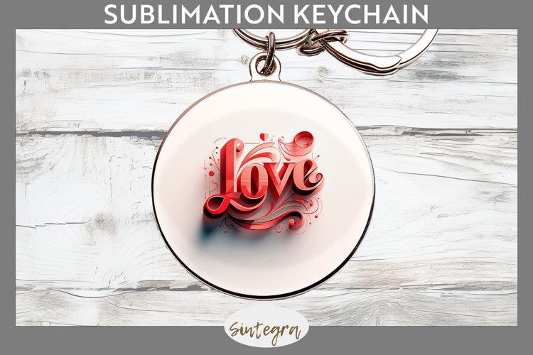 Love v3 Round Keychain Sublimation