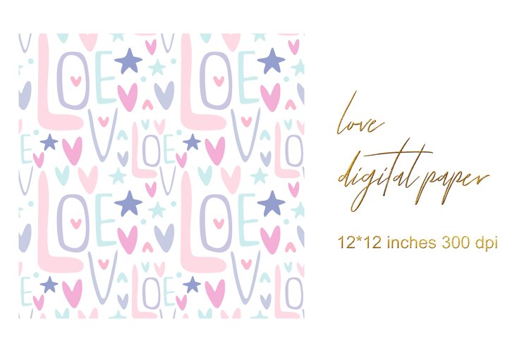 Valentines Day Digital Paper. Love Digital Paper. (3280415)