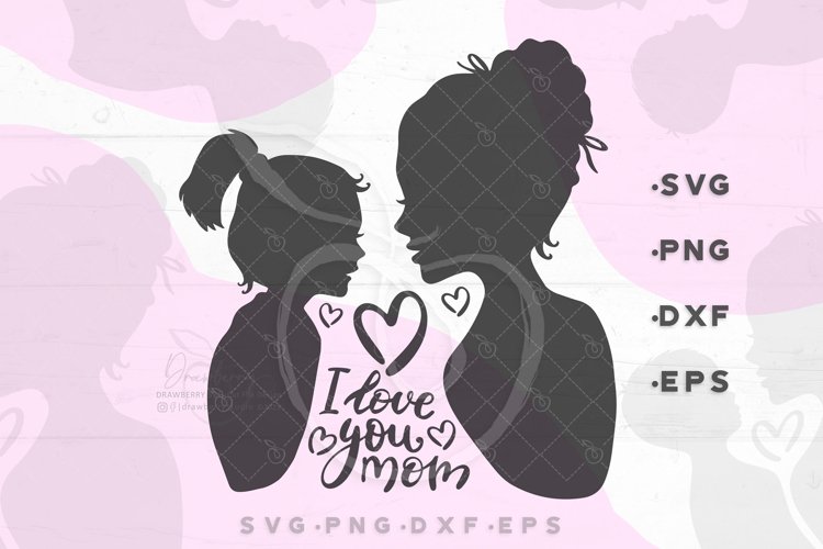 Girl Mom Svg, Mother & Daughter Svg Silhouette SVG359