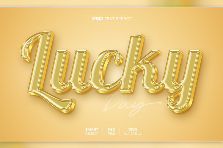 Lucky Day 3D editable text effect