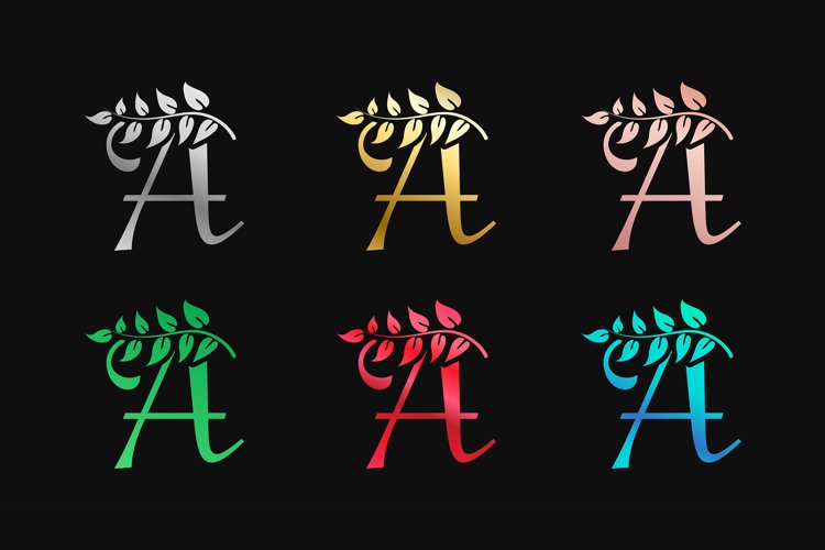 Luxury A letter with multi colors logos