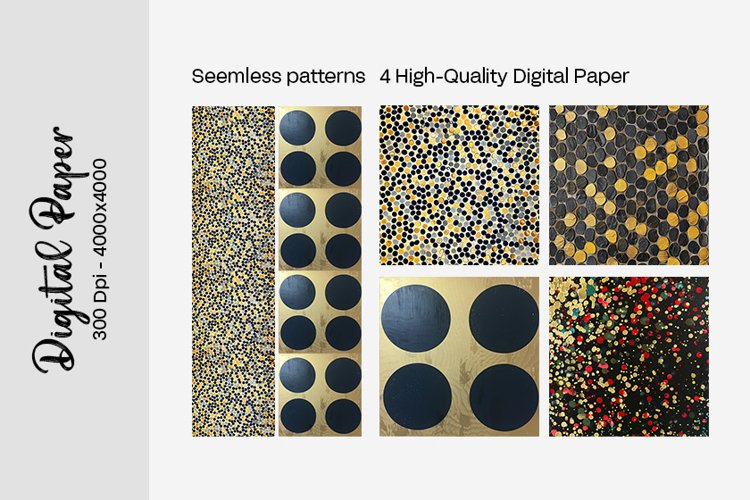 Luxury Black and Gold Pattern Digital Papers