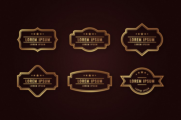 Luxury Gold Outline Labels