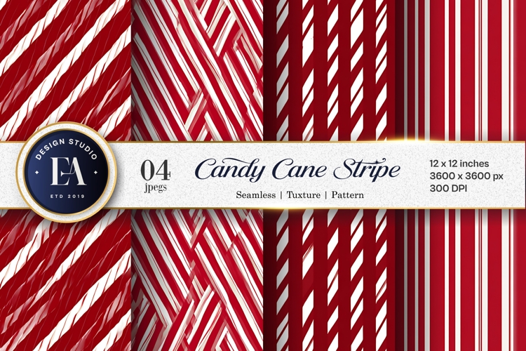Candy Cane Stripe Red White Peppermint Digital (6524703)