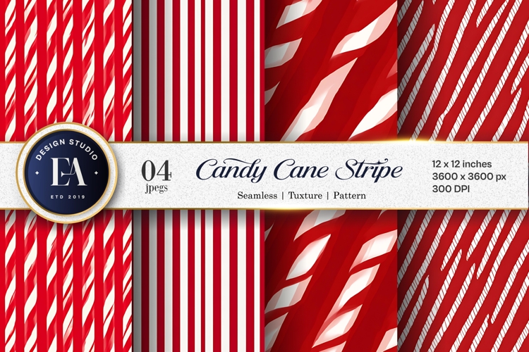 Candy Cane Stripe Red White Peppermint Digital (6524689)