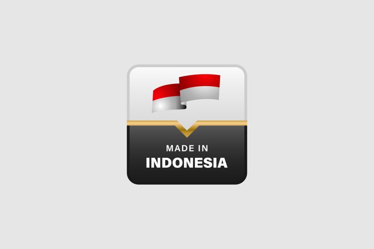 Made in indonesia product label and logo concept