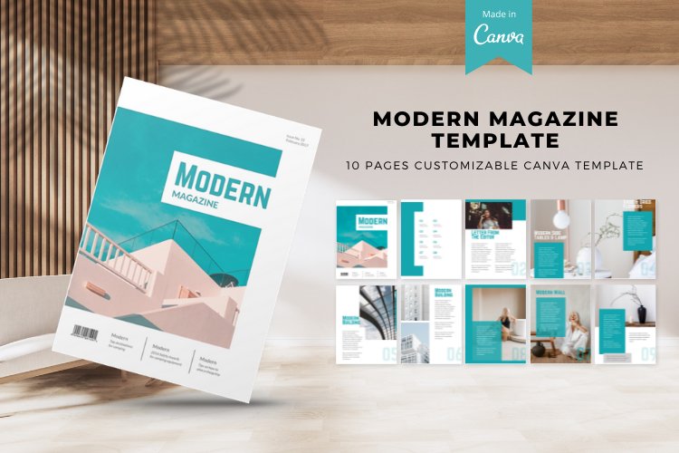 Modern Magazine Canva Template