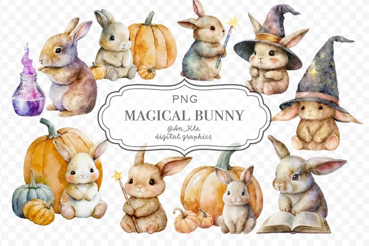 Magical bunny clipart