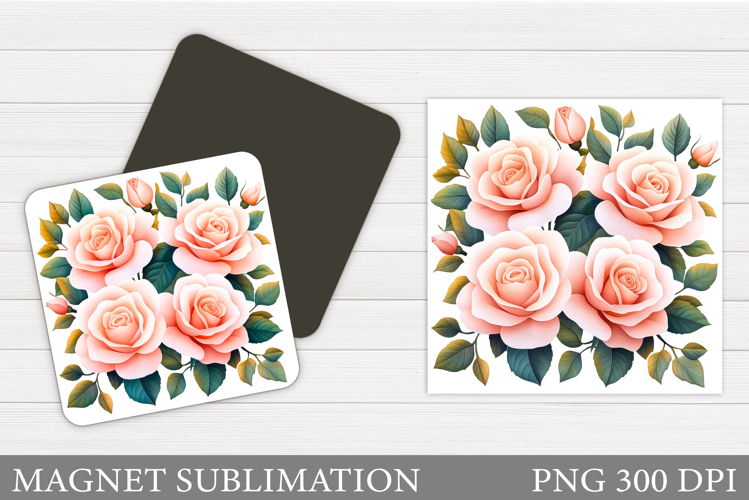 Roses Magnet Sublimation. Flowers Magnet Design (5398388)