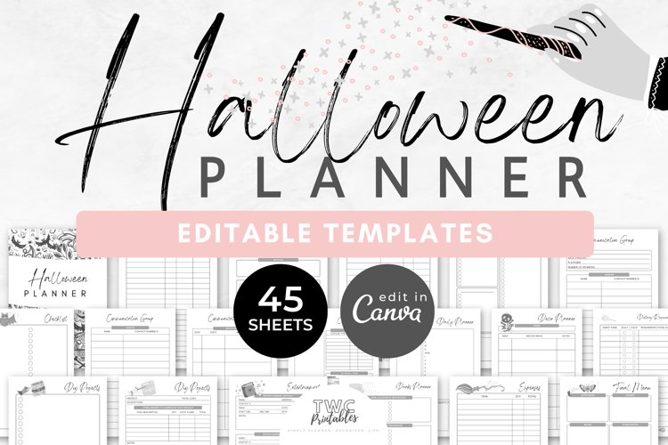 halloween planner canva templates