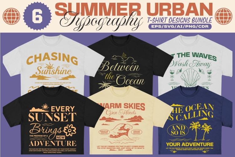 Summer Typography T-shirt Design Bundle