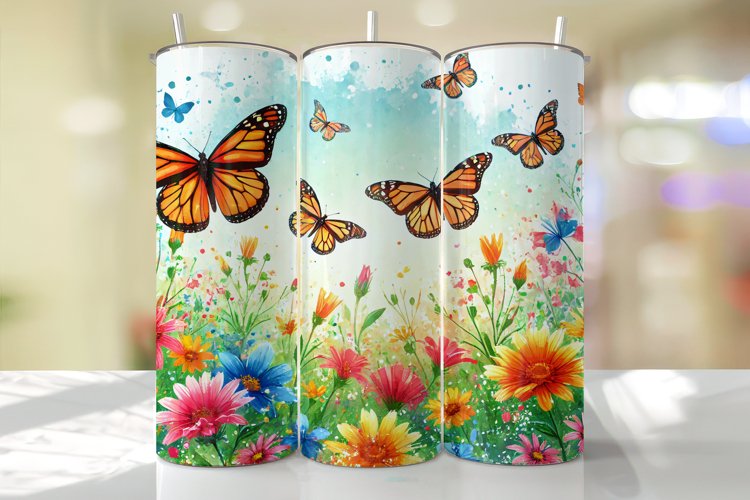 Butterflies Tumbler Wrap | Sublimation | Tumblers (4893749)