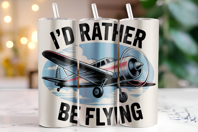 I'd rather be flying Tumbler Wrap | Sublimation | (5689035)