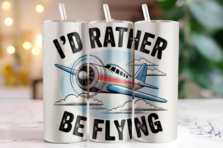 I'd rather be flying Tumbler Wrap | Sublimation | (5689033)