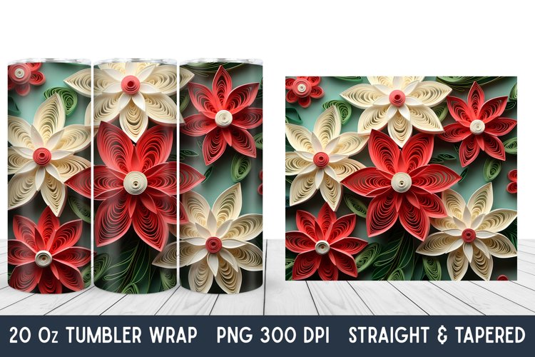 3D Christmas Tumbler Wrap | Tumbler Wrap | (2726418)