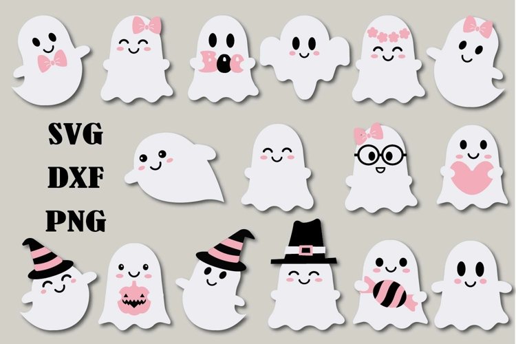 Girl Ghost svg png dxf bundle, cute girl ghost svg bundle