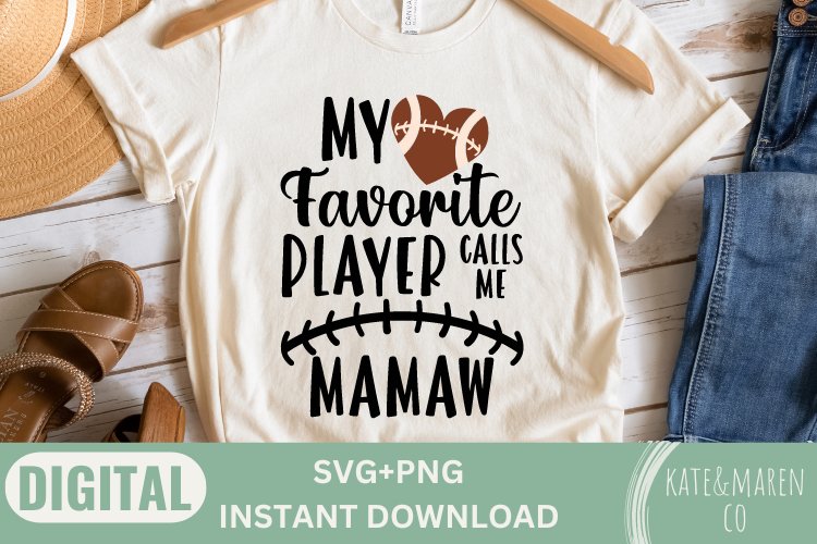 Football Mamaw SVG | My Favorite Player Calls Me Mamaw SVG