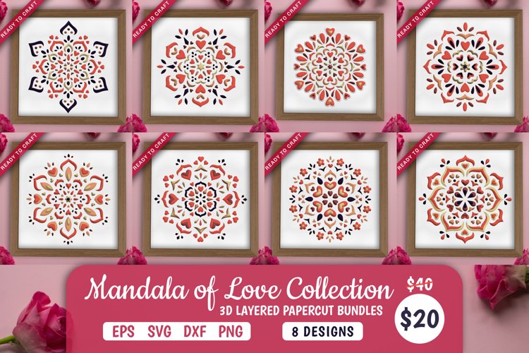 Bundle of Love Mandalas Layered Papercut