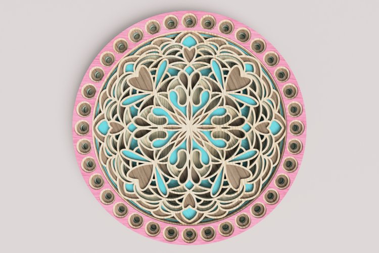 Round Mandala Laser Cut File| Layered SVG