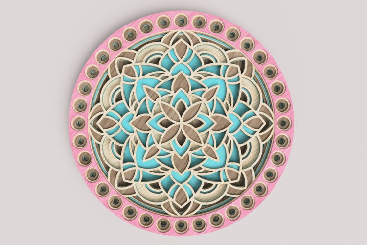 Round Mandala Laser Cut File| Layered SVG
