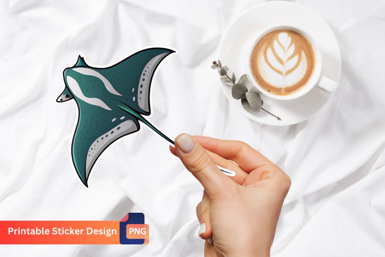 Manta Ray Sticker, Manta Ray Wall Art Sticker, Animal Art