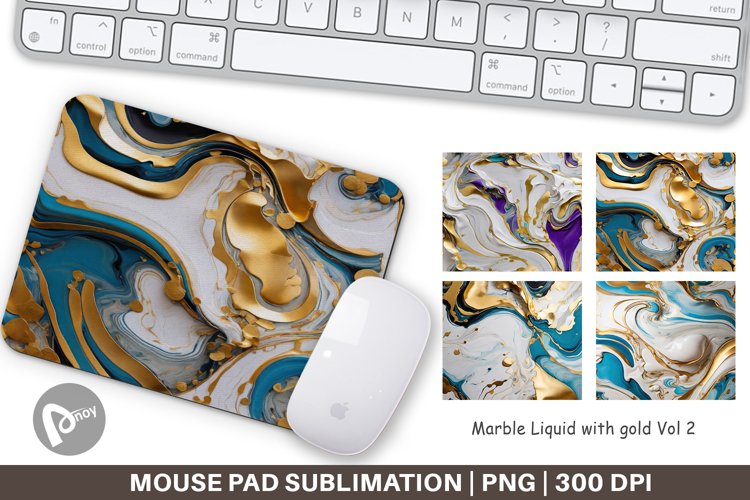 Mouse Pad Marble Liquid with gold (3589314)