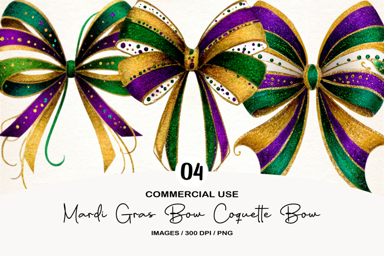 Mardi Gras Bow Coquette Bow Mardi Gras (6518748)