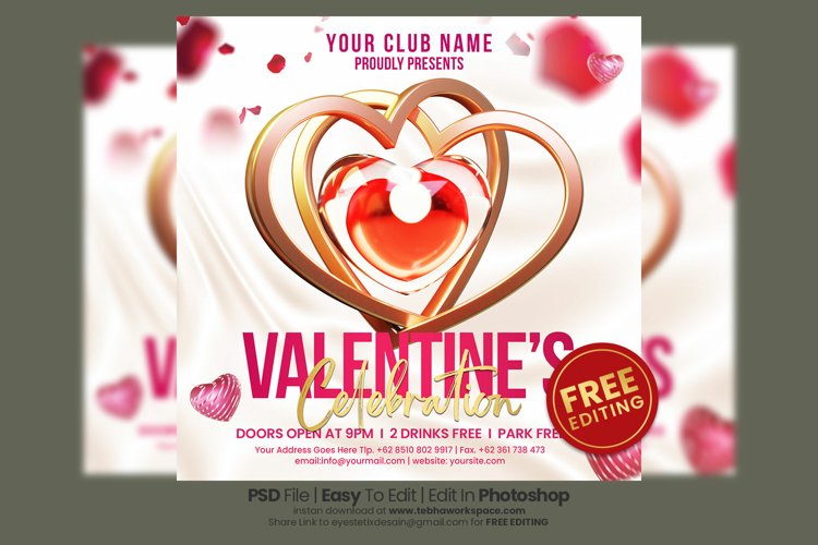 Valentines Celebration Party Social Media Post