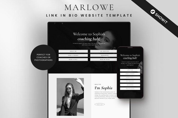 Showit Link in Bio Template for Coaches & Photographers