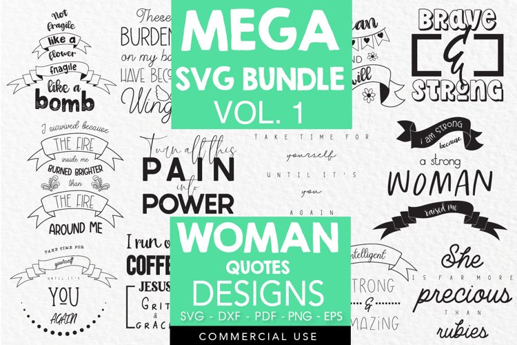 Woman Quotes SVG Bundle Vol. 1 (2171271) | SVGs | Design Bundles