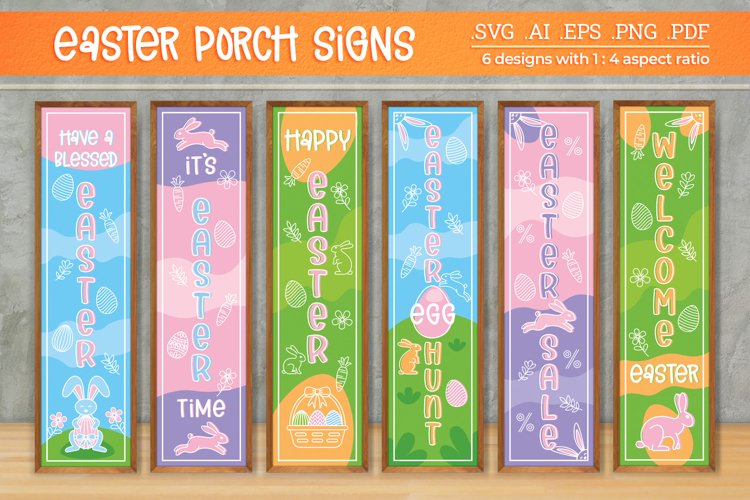 Easter Porch Signs - 6 Designs Bundle