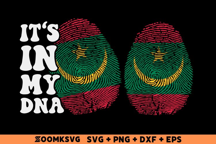 It's in my DNA Mauritania Flag Fingerprint (3988384)