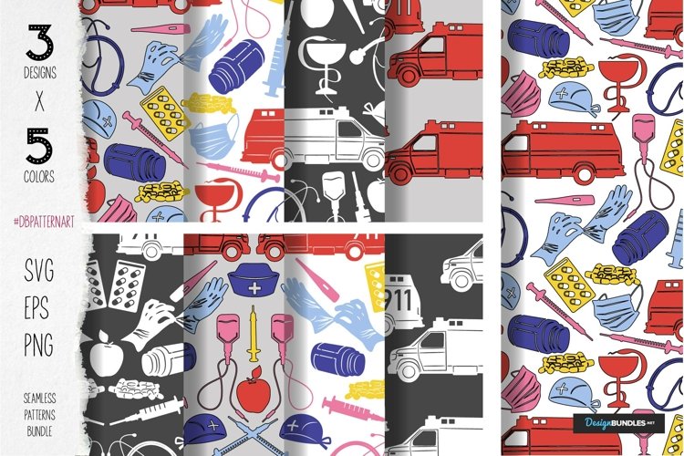 Nurse svg pattern bundle for medical worker