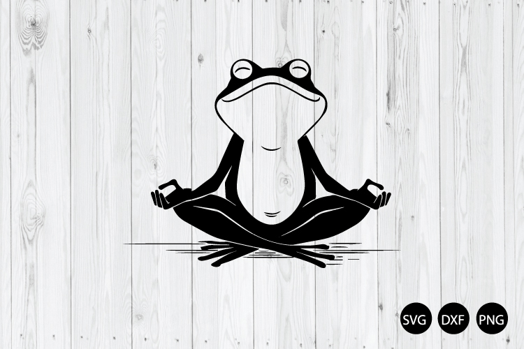 Meditating Frog SVG, Yoga Frog SVG, Relaxed Peaceful Frog