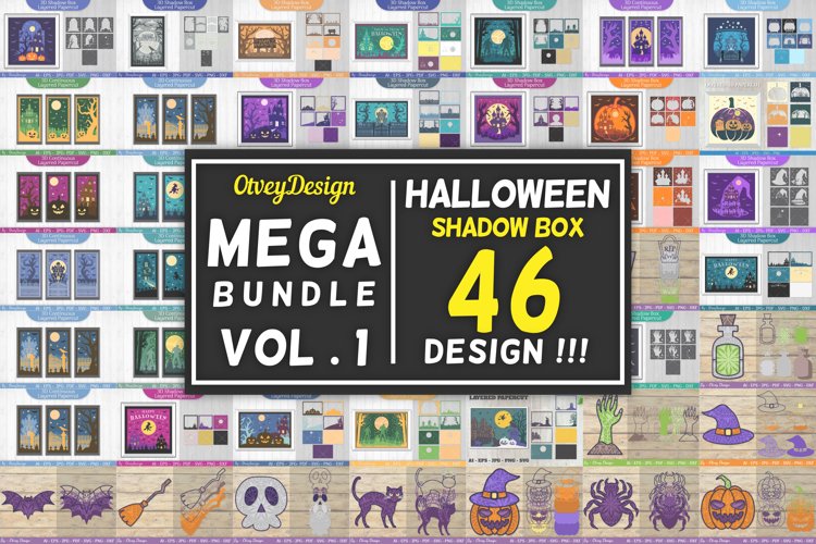 Mega Bundle Halloween Vol 1 | 3D Shadow Box Layered Papercut