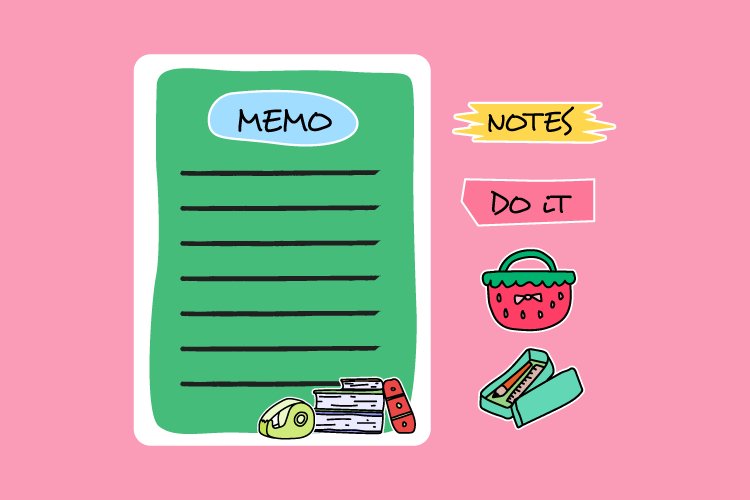 Memo scrapbook design with stickers 02
