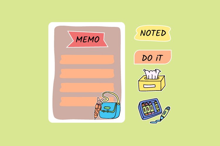 Memo scrapbook design with stickers 05