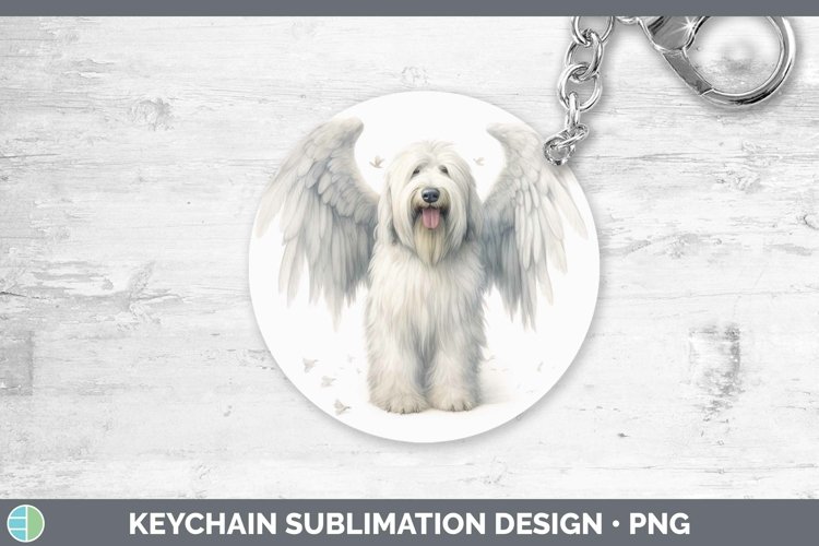 Memorial Old English Sheepdog Keychain Sublimation Keyring D