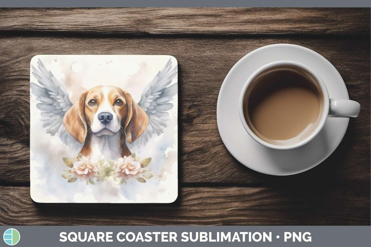 Memorial Watercolor Beagle Square Coaster Sublimation Coaste